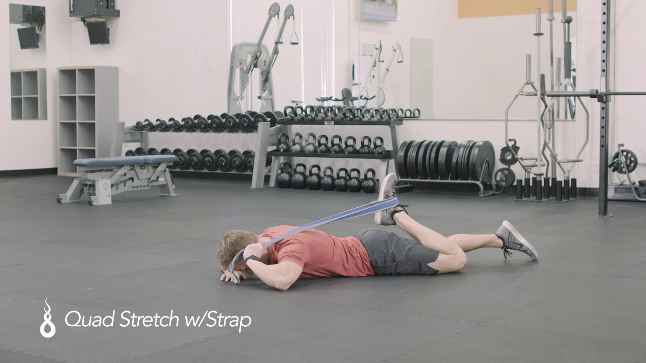 Quad Stretch with Strap - YouTube