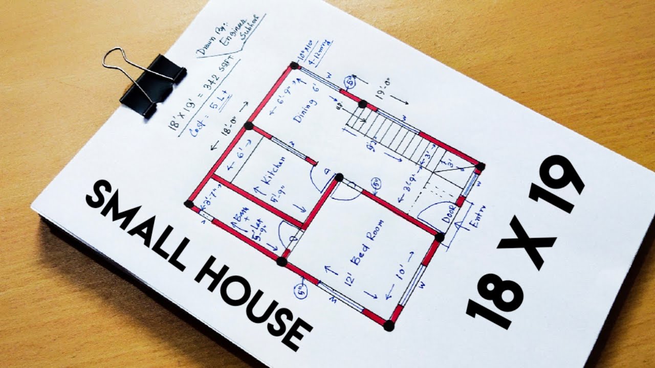 18 x 19 small house design II 18 x 19 ghar ka naksha II 18 x 19 house ...