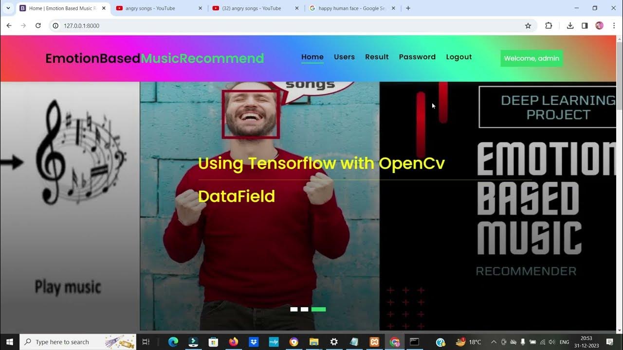 Music Recommendation System using Facial Expression | Deep Learning | Python Django - YouTube