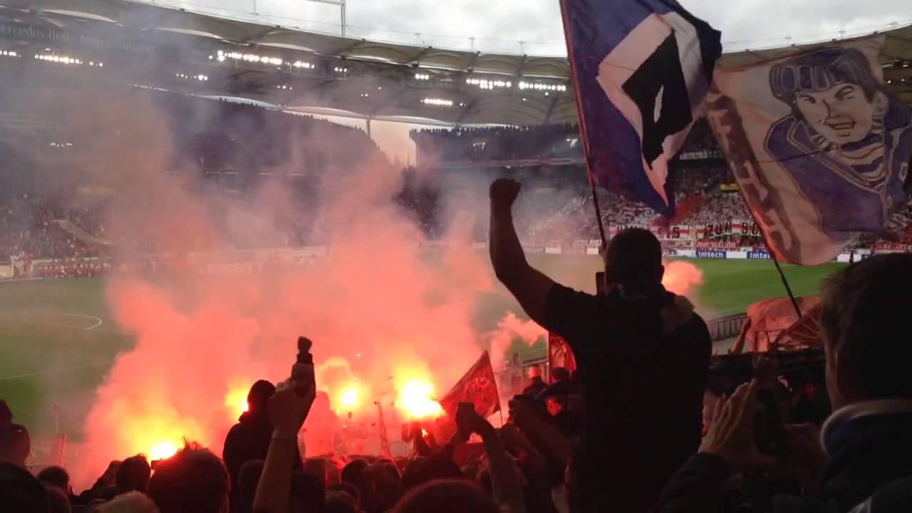 Stuttgart - HSV Pyro 22.03.2014 - YouTube
