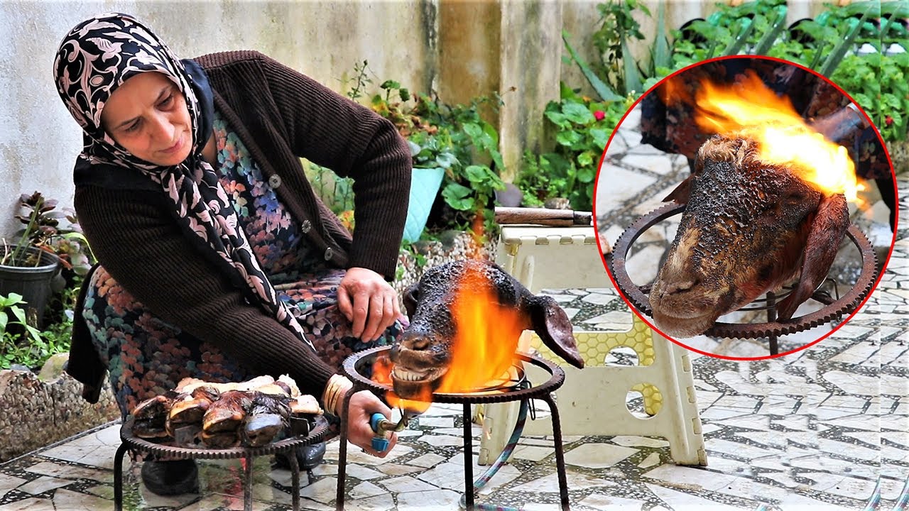 IRAN Famous Kale Pache (Lamb Head) Recipe - کله پاچه - YouTube