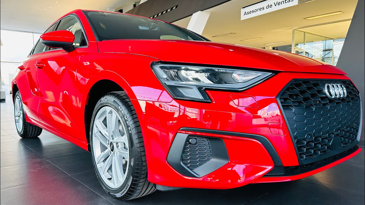 EN EXHIBICIÓN Nuevo Audi A3 Dynamic 2024 color ROJO TANGO* - YouTube