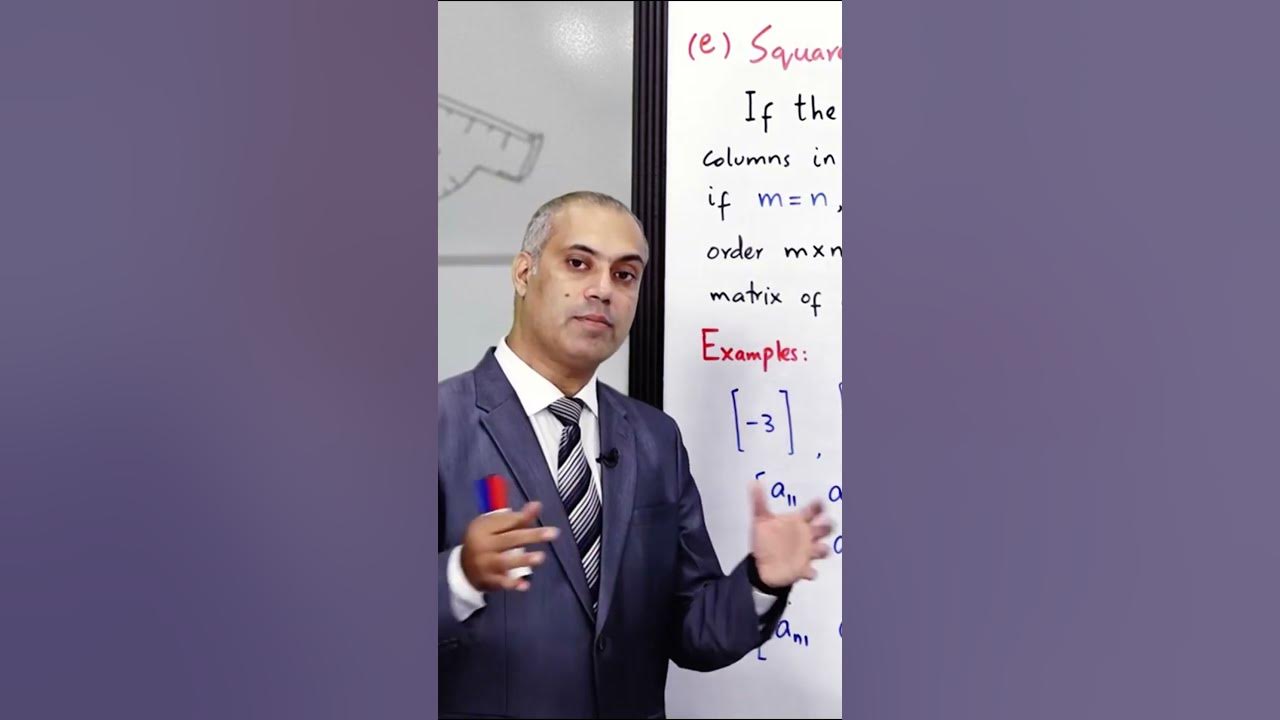 PGC lectures-Inter Part 1-KPK Board-Mathematics-Chapter 2 - Ex 2.1 Square Matrix - YouTube