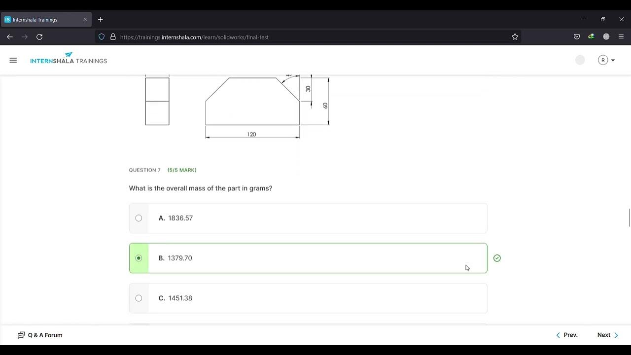 Internshala Solidworks Final Test Answers Youtube
