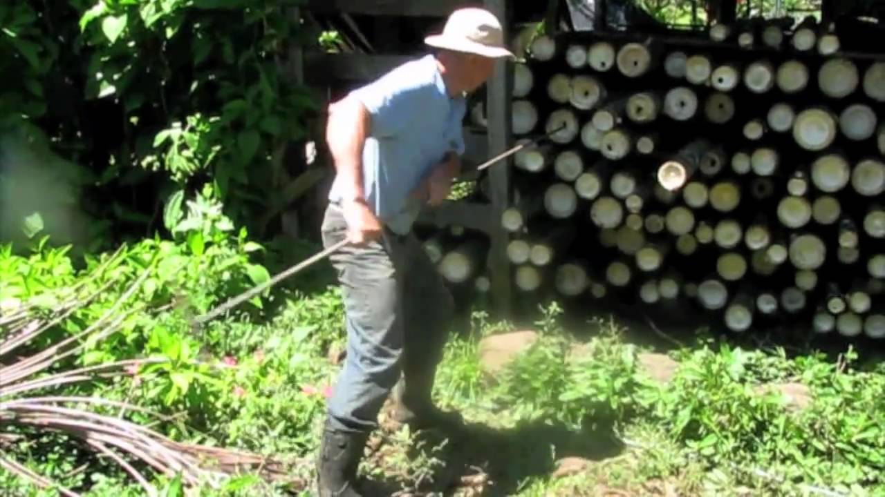 Perforating Bamboo Poles - YouTube