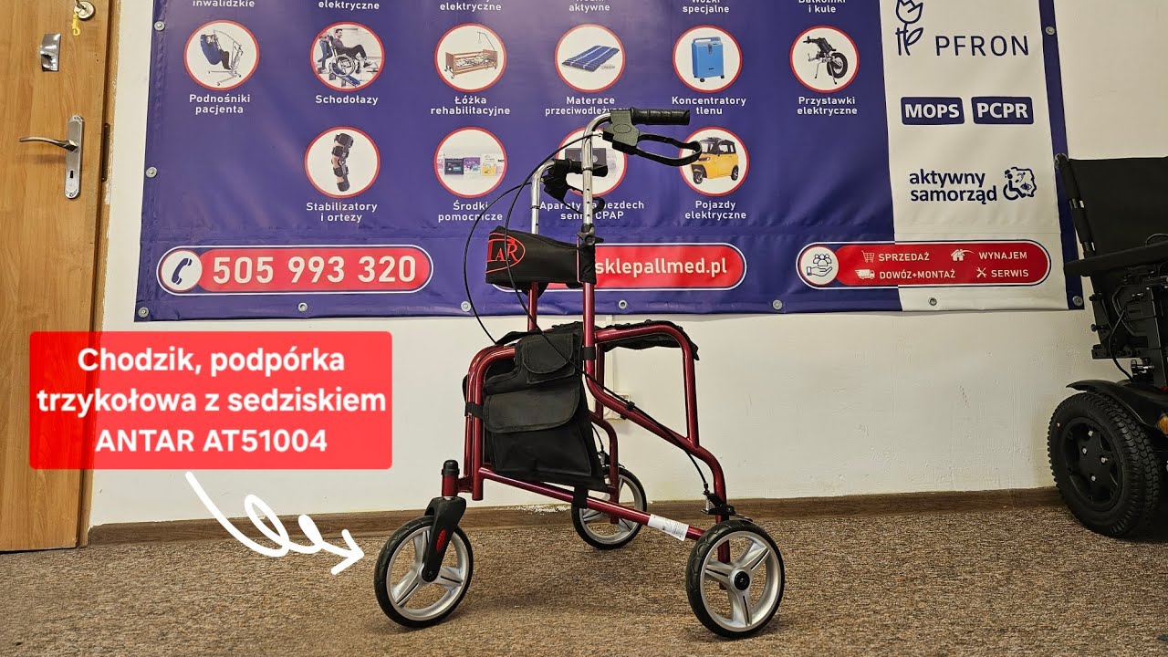 Chodzik, podpórka trzykołowa z siedziskiem ANTAR AT51004. Pomagamy w ...