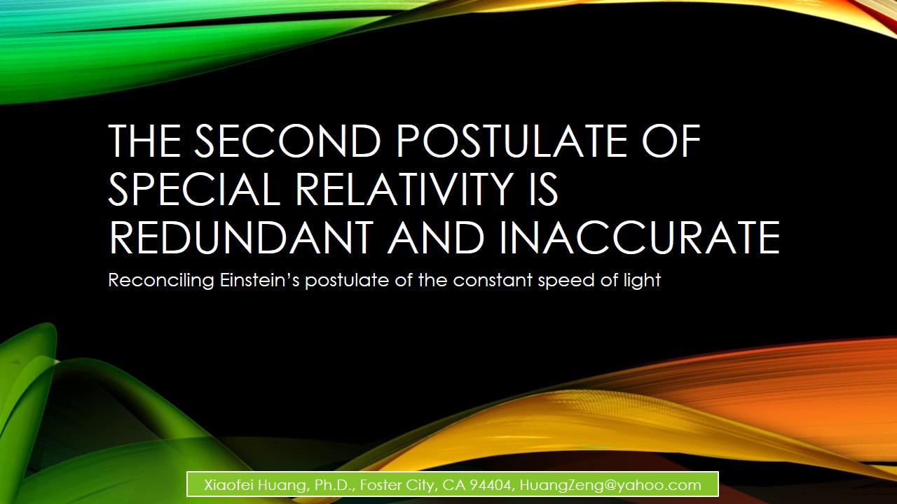 The Second Postulate of Special Relativity is Redundant - YouTube