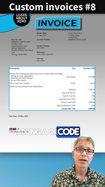 Add QR codes to your #xero invoices - custom invoice branding part 8 - YouTube