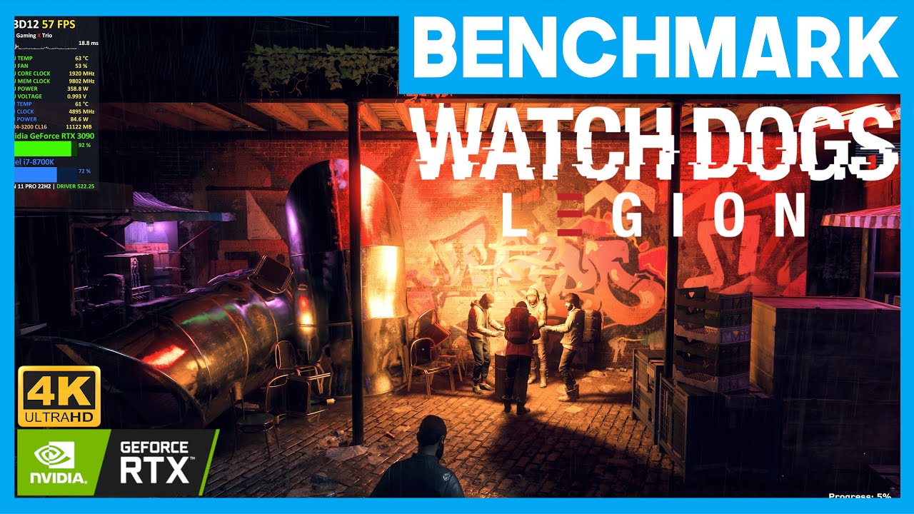Watch Dogs: Legion 4K Benchmark, Max Settings | RTX 3090 | i7-8700K ...
