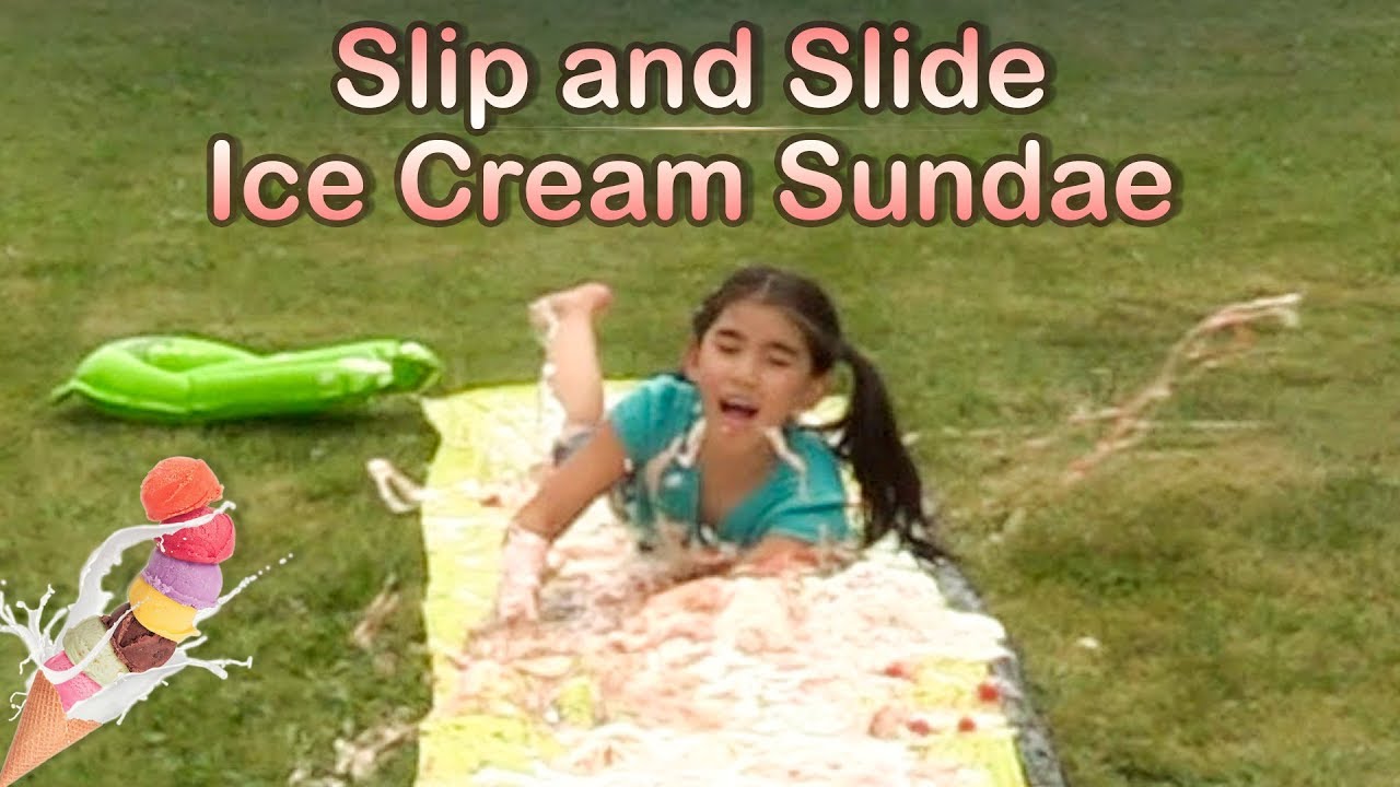 Slip and Slide Ice Cream Sundae Edition | Ice Cream Funny 🍦 - YouTube