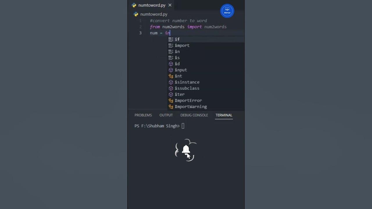 convert number to words using python #shorts #shorts - YouTube