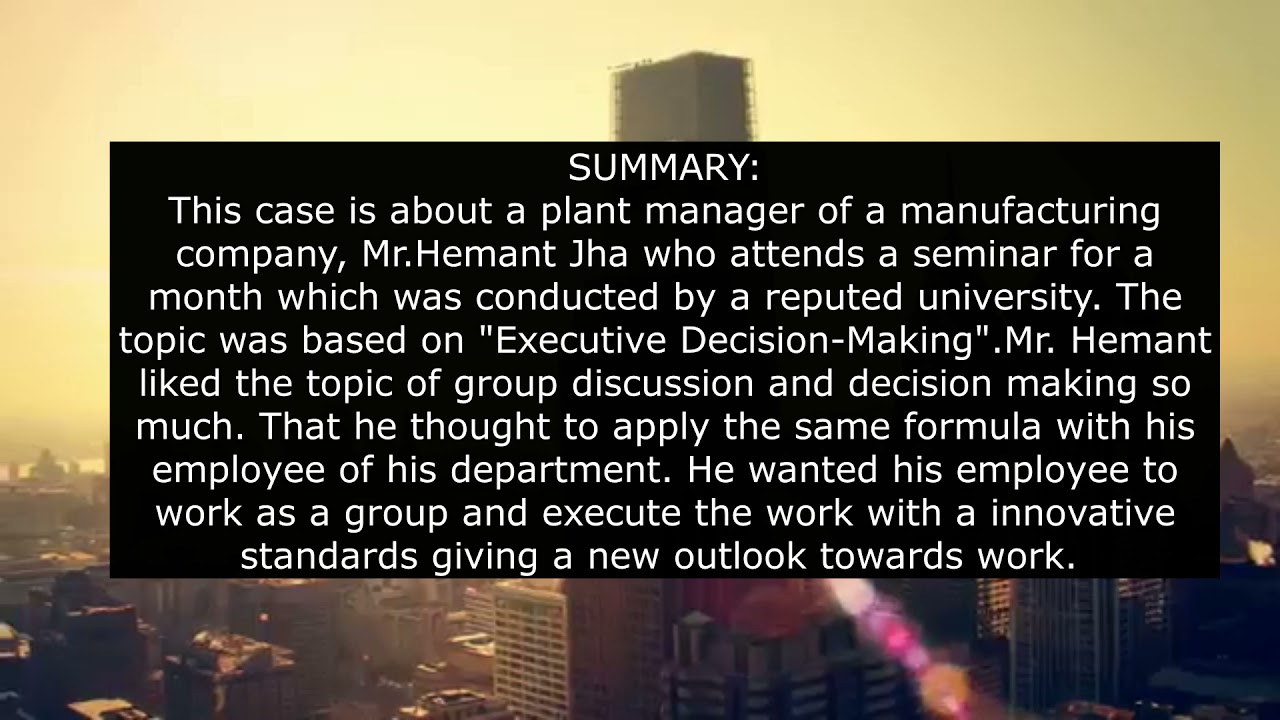 principles of management case study - YouTube