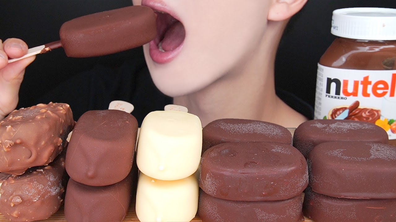 Asmr Magnum Chocolate Ice Cream Nutella Mukbang 매그넘 초콜릿 아이스크림 누텔라 먹방