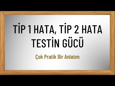 Tip 1 Hata, Tip 2 Hata, Testin Gücü | Çok Pratik Anlatım