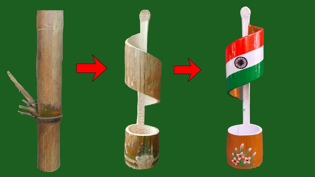 Bamboo Creation Easy Step by Step | National Flag Making in Bamboo ...