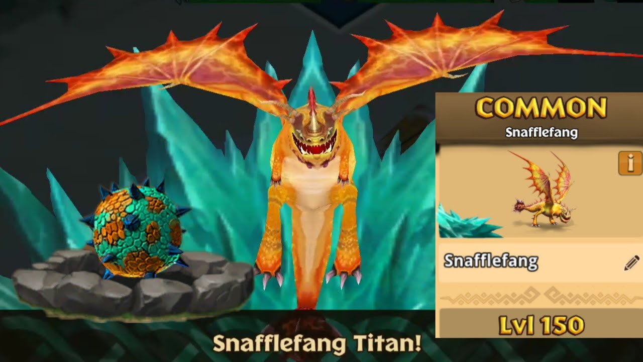 Snafflefang Max Level 150 Titan Mode - Dragons:Rise of Berk - YouTube