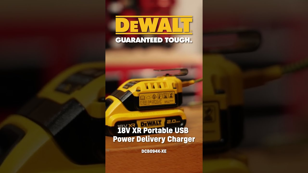 DeWALT 18V XR Portable USB Power Delivery Charger - DCB094K-XE - YouTube