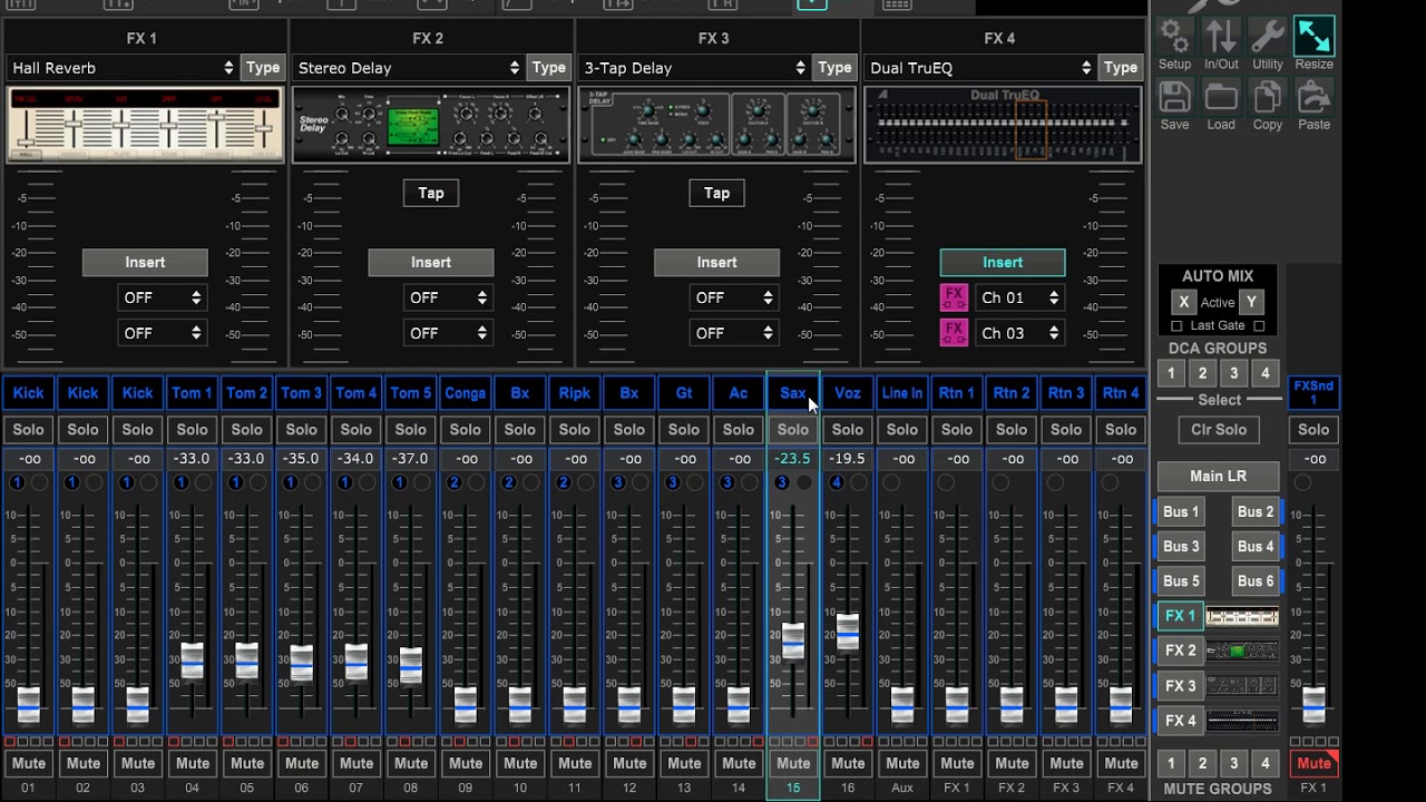 Inserindo Fx Nos Retornos Bus Aux Na X18 Xr18 Xr16 Xair Behringer