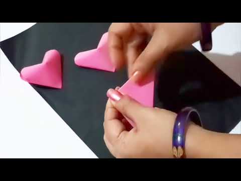 3D paper heart, valentine's day paper heart, valentine's day decoration craft ideas with paper. 