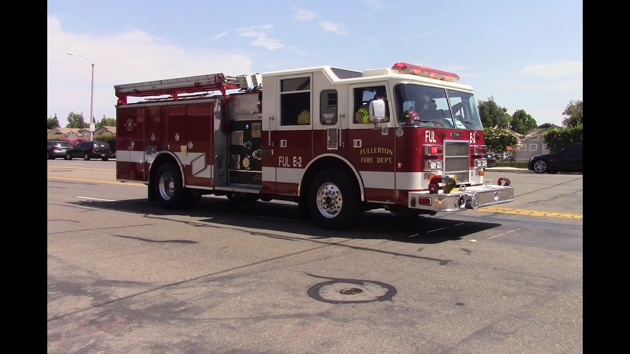 Fullerton Fire Department Engine 2 Responding (LOTS OF HORN) - YouTube