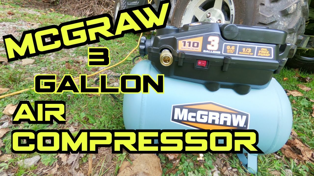 McGraw 3 gallon air compressor Harbor Freight Special - YouTube