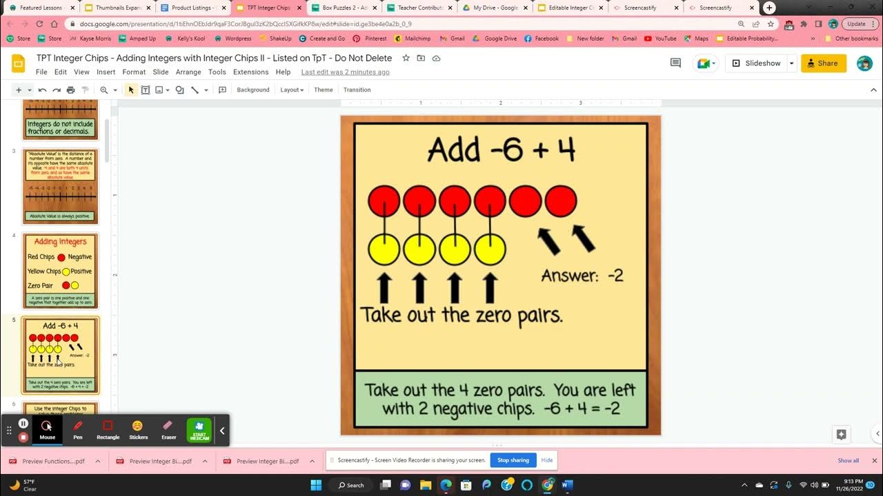 Adding Integers with Integer Chips - YouTube
