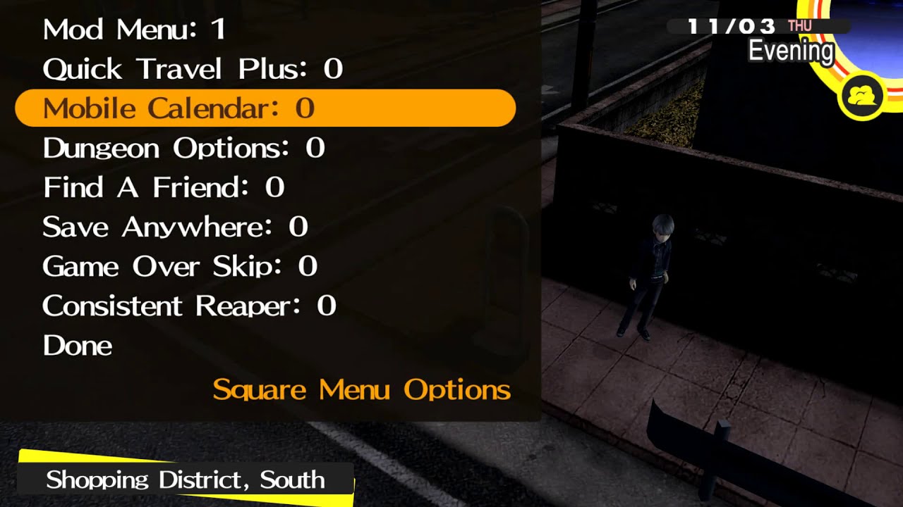 Persona 4 Golden - Custom Sub Menu (Mod Menu + QoL) - YouTube