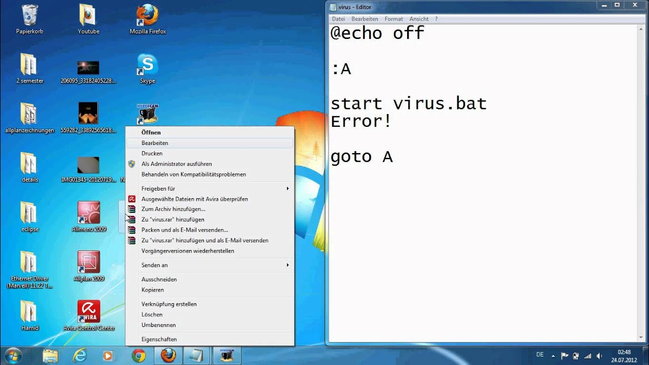Virus mit Textdokument 1/2 - YouTube