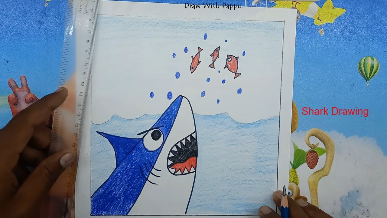 How To Draw Great White Sharks Step By Step