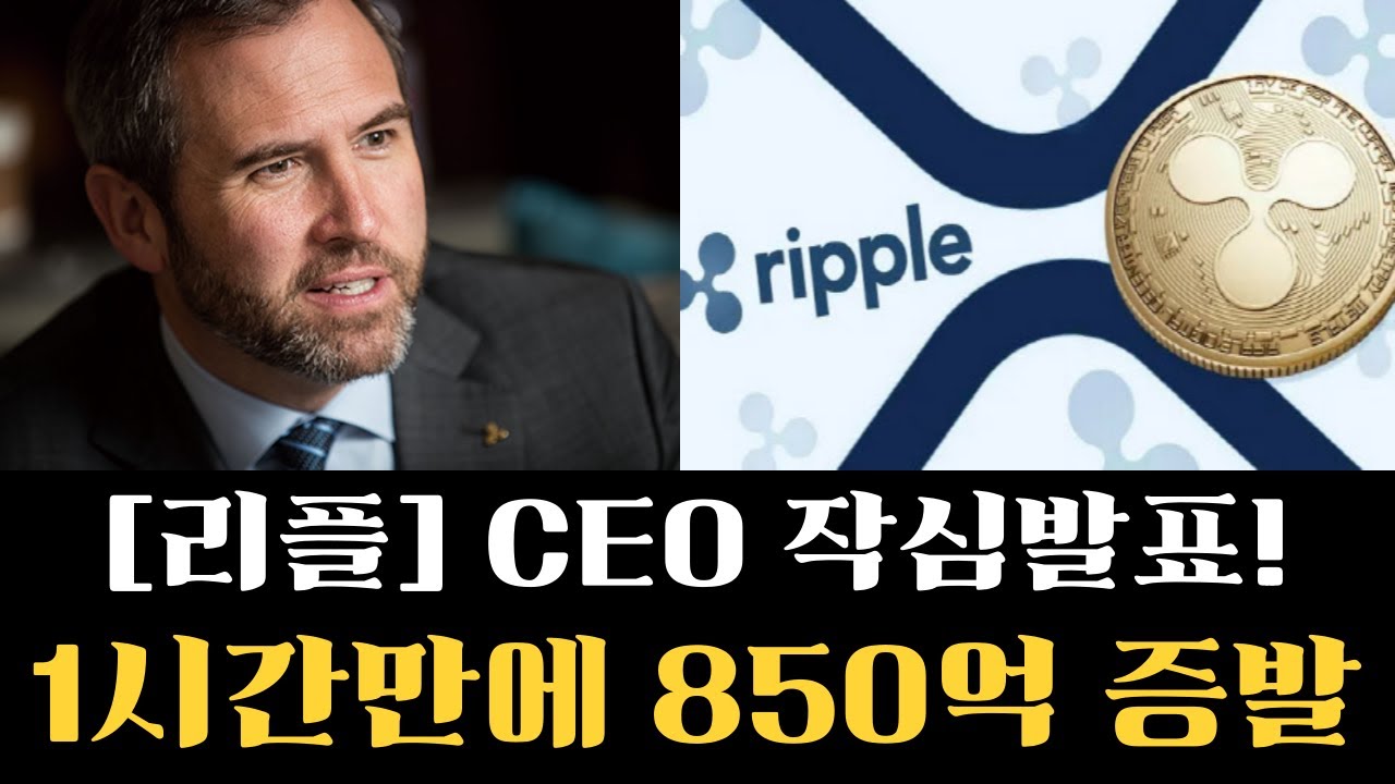 리플 코인 Ceo갈링하우스 드디어 작심했다 결국 칼 빼든 현재상황 1시간만에 850억 증발 리플목표가 리플호재 리플전망 리플코인목표가 리플코인호재 리플