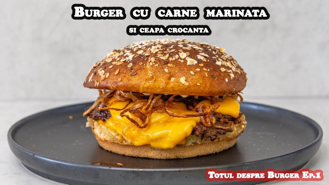 Burger cu carnea marinata in rom si ceapa crocanta/Totul despre Burger ...