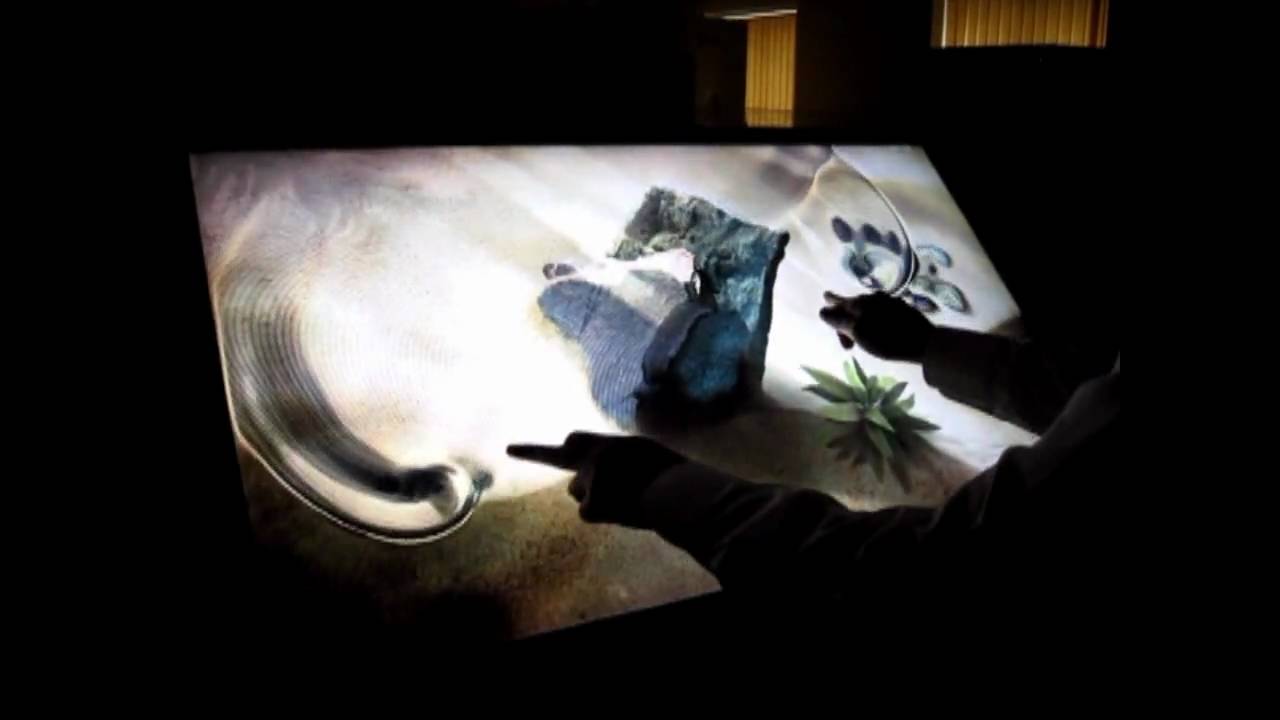 Fish pond - Touchscreen shows multi-touch water effect - YouTube