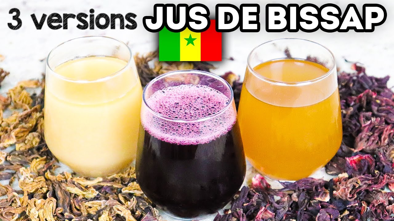 Comment faire du JUS de BISSAP ROUGE et BLANC [3 versions] (JUS D ...