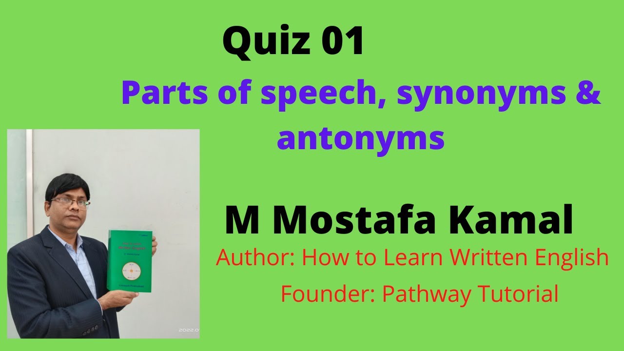 Quiz 01 on parts of speech, synonyms & antonyms - YouTube