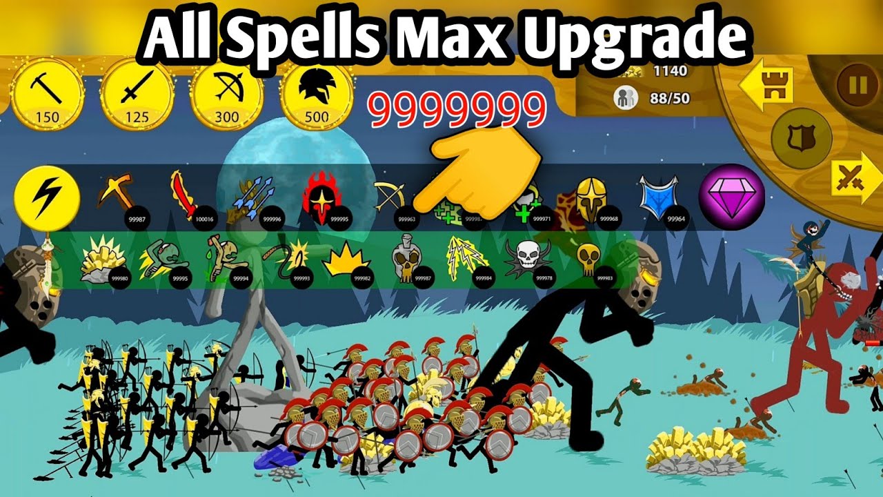All Spells And All Bosses With Full Upgrade In Stick War Legacy! Game ...