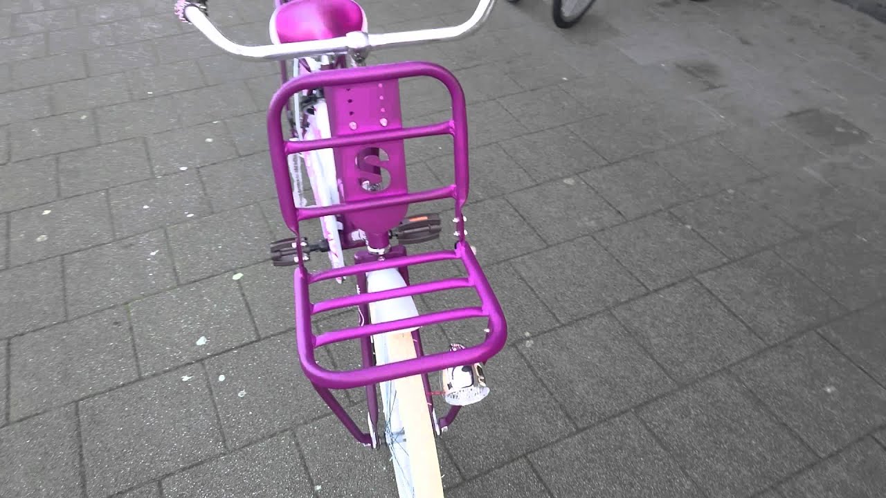 Spirit Omafiets 24 inch Wit Paars 2016 - YouTube