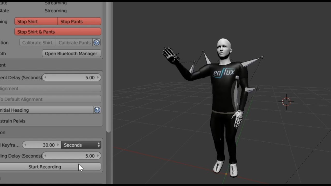 Enflux Tutorial: Motion Capture in Blender and Export FBX - YouTube