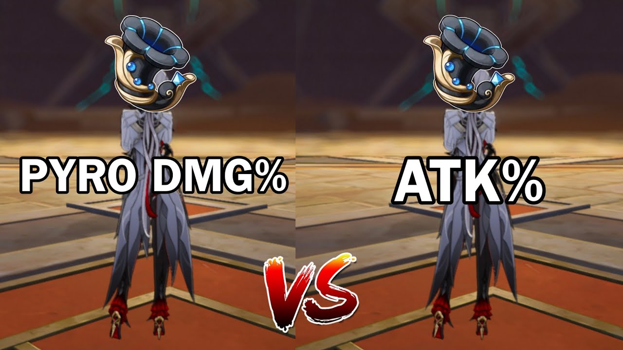 F2P Arlecchino damage Showcase with PYRO DMG goblet and ATK goblet in ...