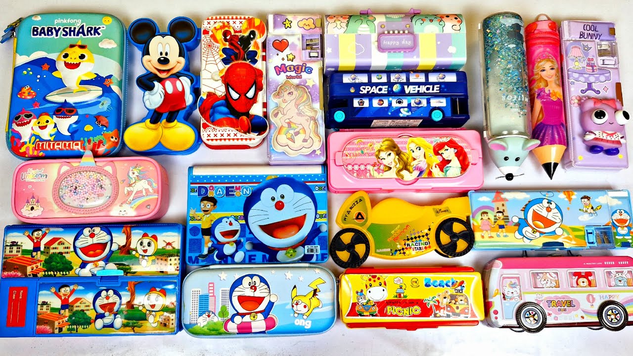 GEOMETRY BOX Collection🤩Spiderman, Unicorn, Mick mouse, Doraemon, Bike ...
