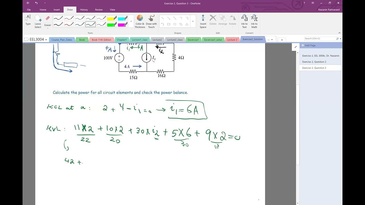 Exercise 2, Question 3 (KVL-KCL) - YouTube