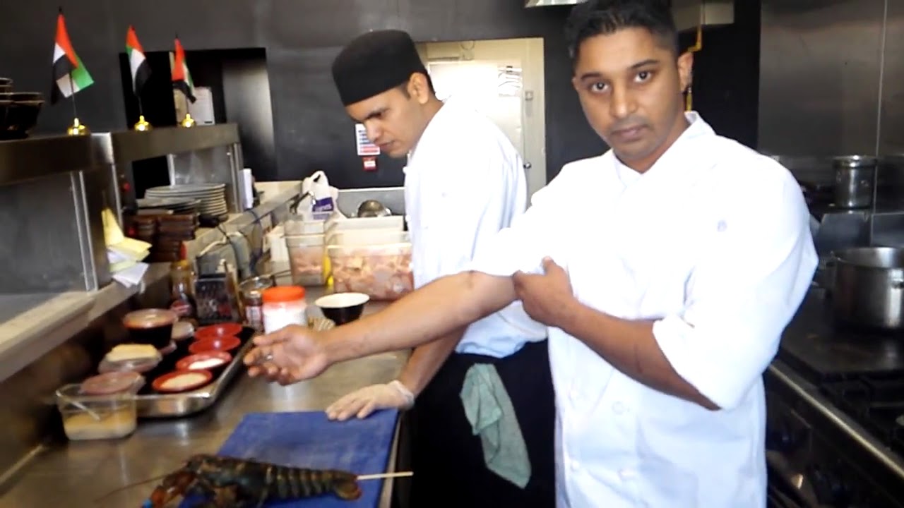 how to kill and poach lobster by chef kabir - YouTube