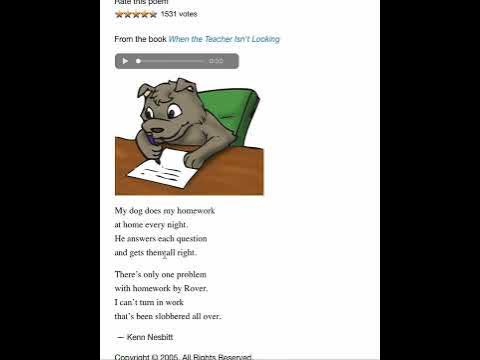 My Dog Does My Homework Poem by Kenn Nesbitt Read Aloud - YouTube
