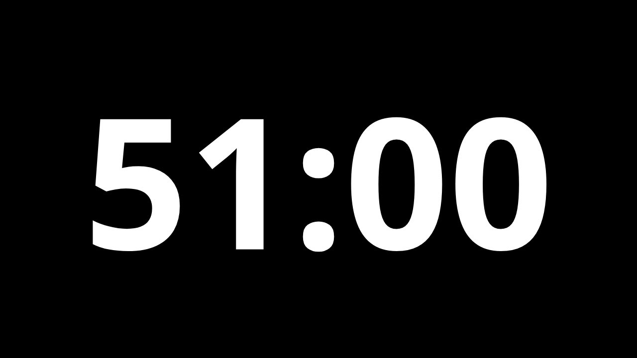 51 Minutes Timer With Black Background | No Music - YouTube