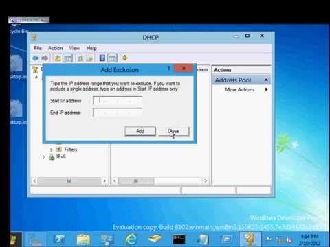 How to create a DHCP exclusion range in Microsoft Windows Server 2012 - YouTube
