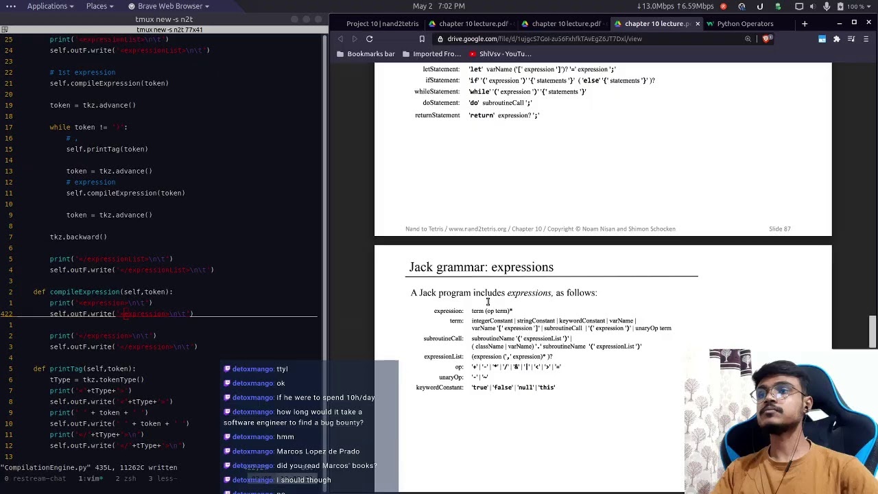 Jack Lang Compiler In Python Computer From First Principles Nand2tetris 2 Part 24 Youtube 2220