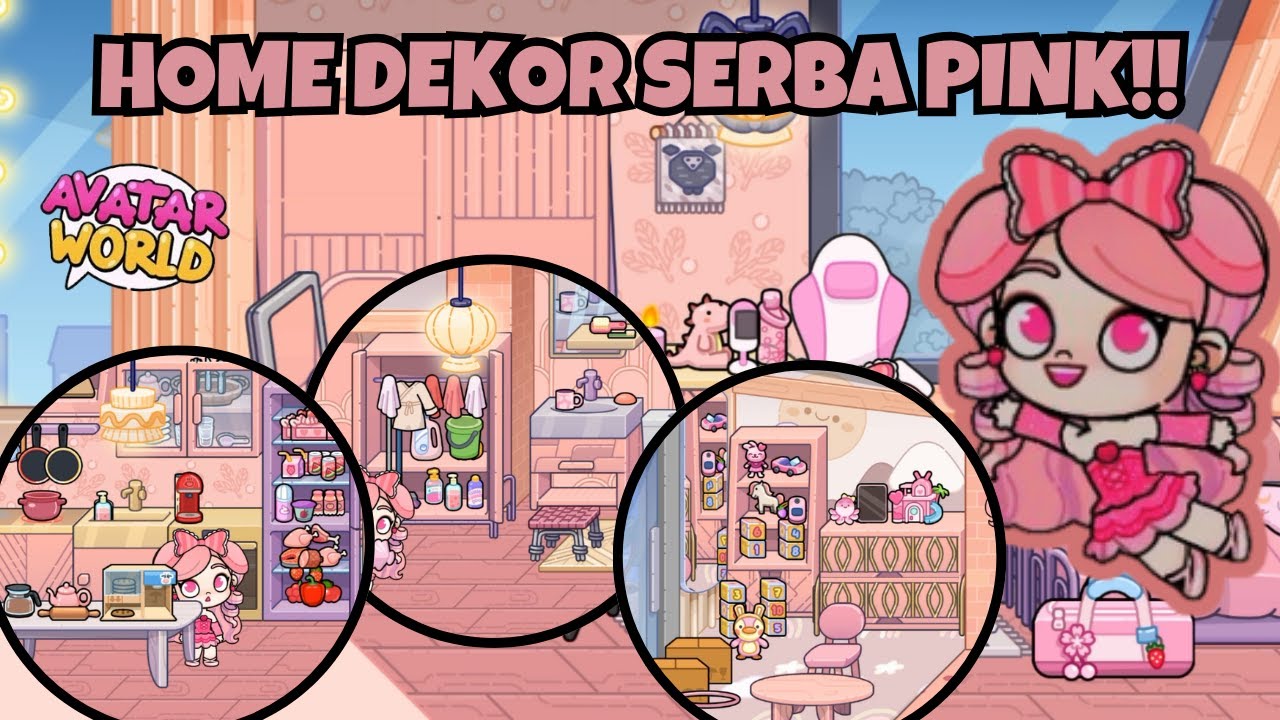 DEKORASI RUMAH TEMA WARNA PINK!! || HOUSE MAKER || LUCU LUCU BARANGNYA ...