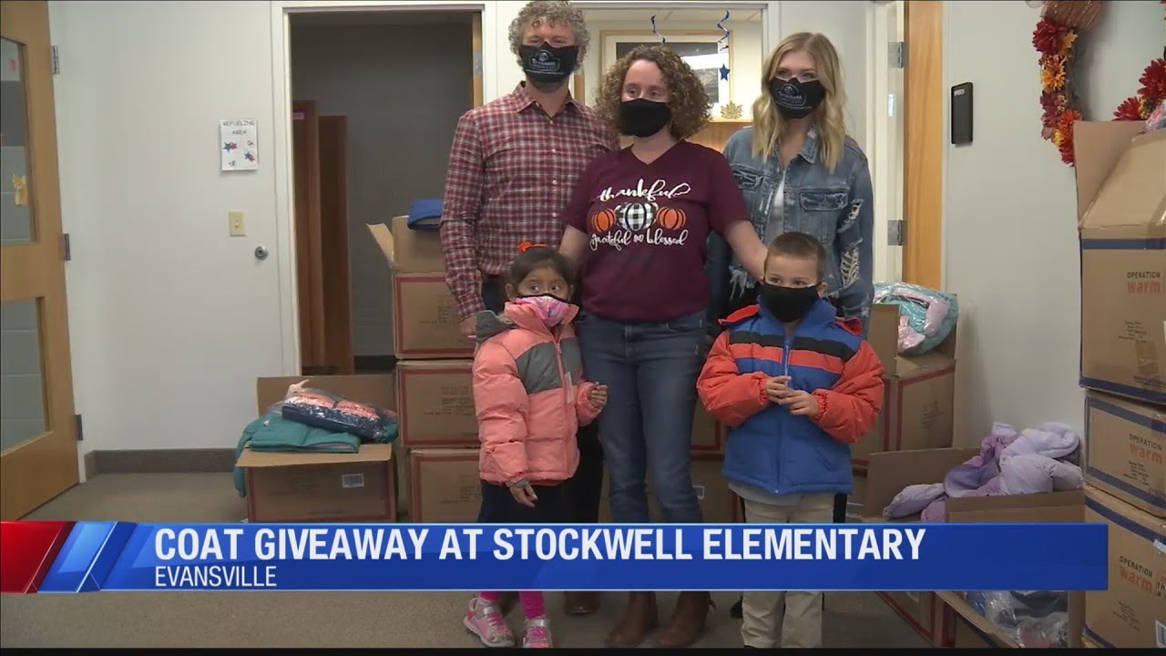Coat giveaway at Stockwell Elementary - YouTube