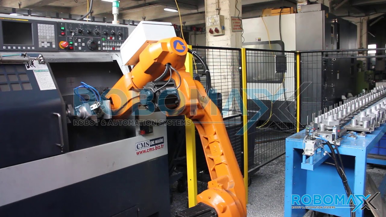 CNC LATHE TENDING (6) ( GSK ROBOT PİSTON KAPAĞI CNC BESLEME) / Robomax ...