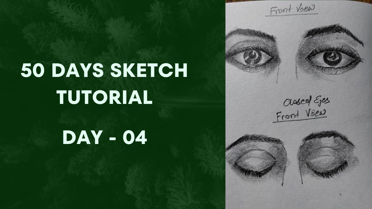 How to sketch eyes (Front view) beginners tutorial || basic sketch of ...
