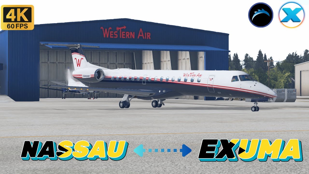 X-Plane 11| Western Air Ops | Nassau ↔ Exuma | X- Craft E145| Full ...